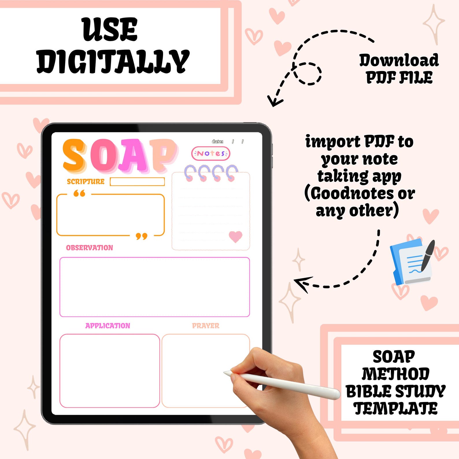 SOAP Bible Study Template, Devotional Template, Bible Study Guide ...