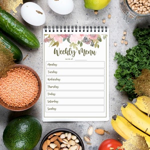 Weekly Menu Printable, Menu Template, Weekly Menu, Menu Board, Menu ...