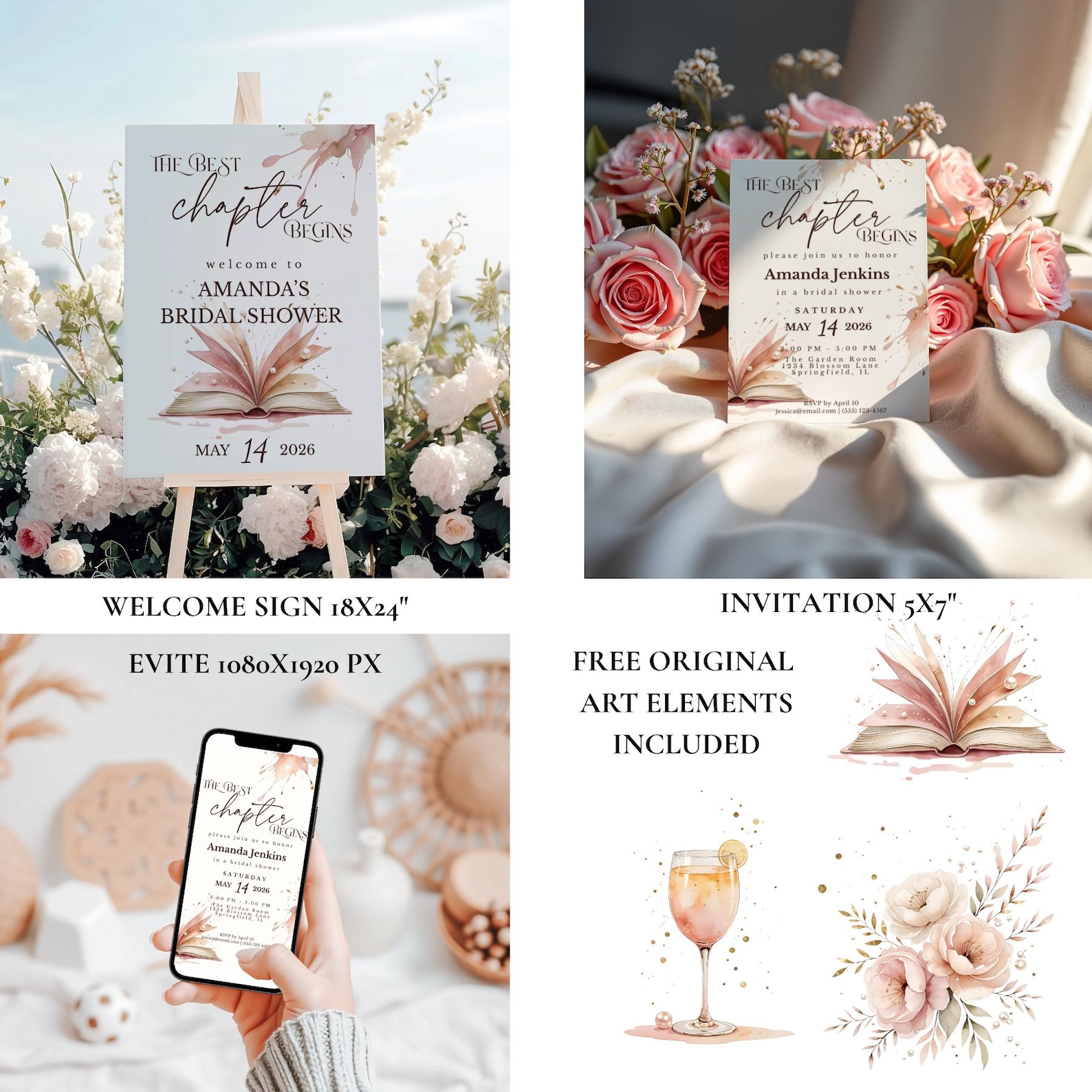 Luxurious Bridal Shower Bundle, the Best Chapter Begins Theme, Book ...