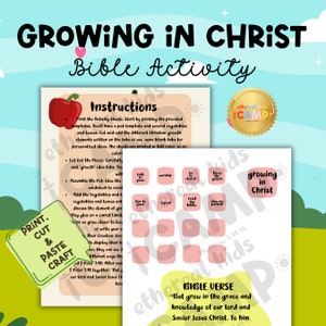 Growing in Christ, Bible Lessons for Kids, VBS Activity, Genesis ...