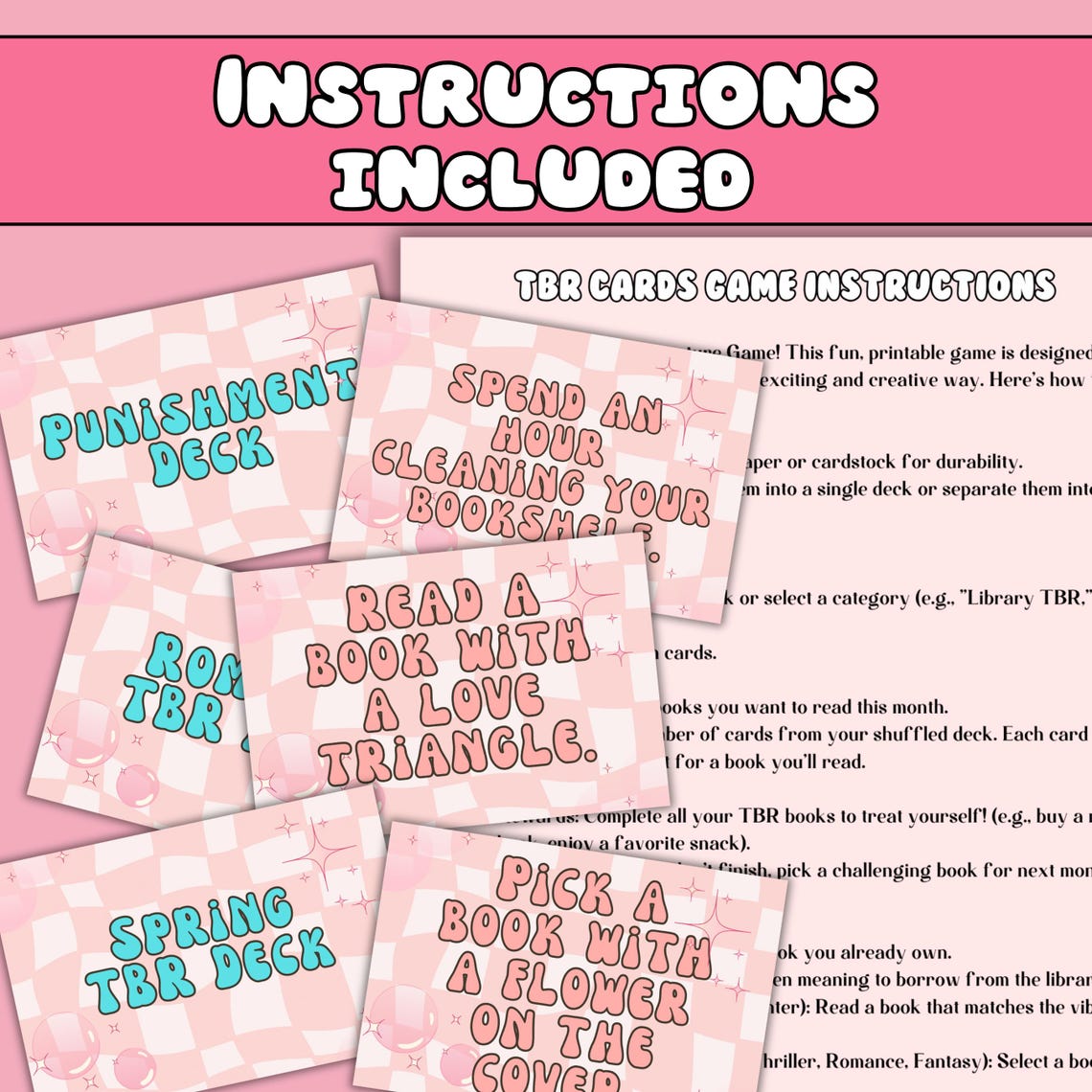 TBR Book Card Game, Printable TBR Deck Cards, to Be Read Card, Endless ...