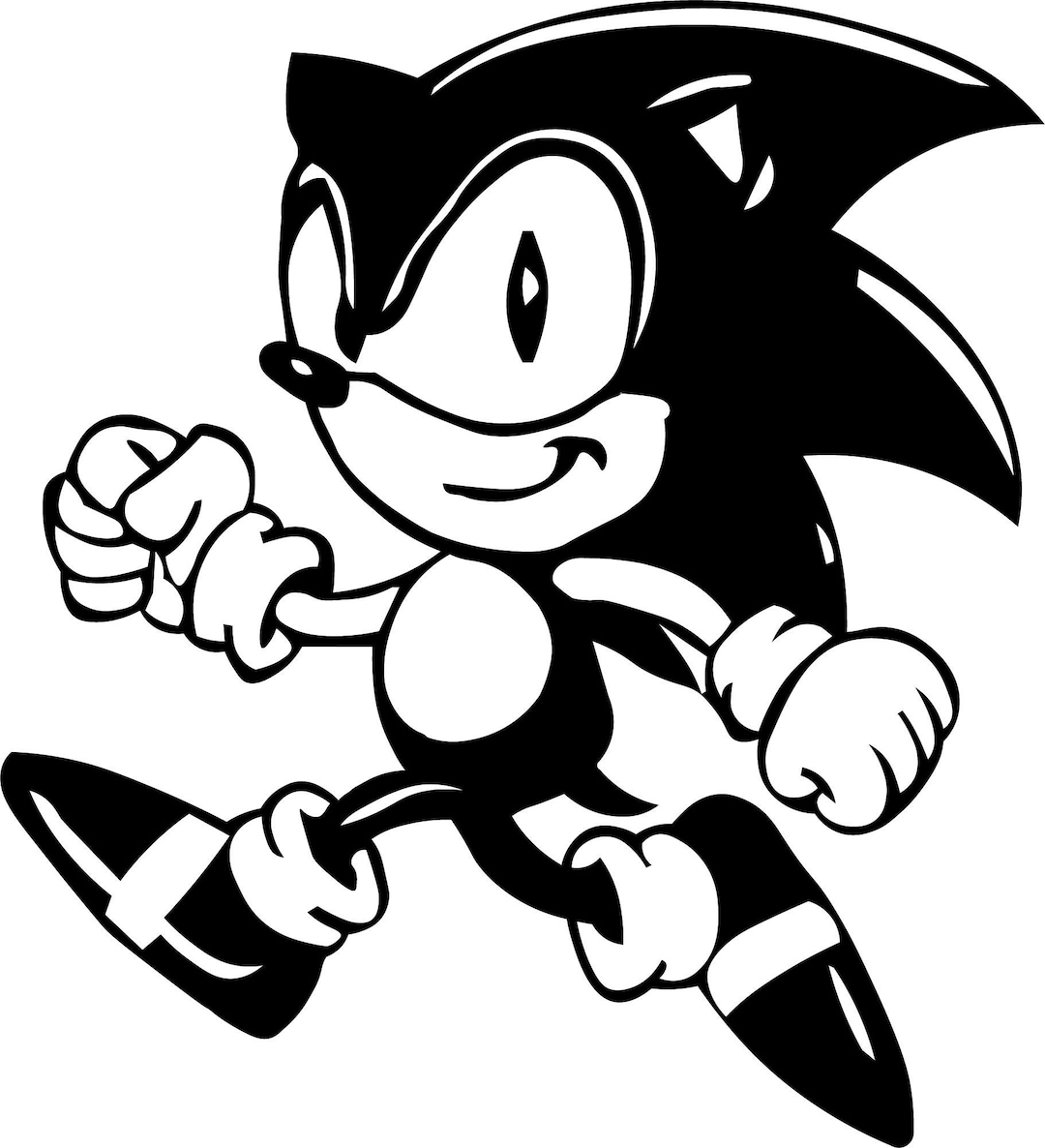 Old School Sonic the Hedgehog SVG, PDF, PNG - Etsy