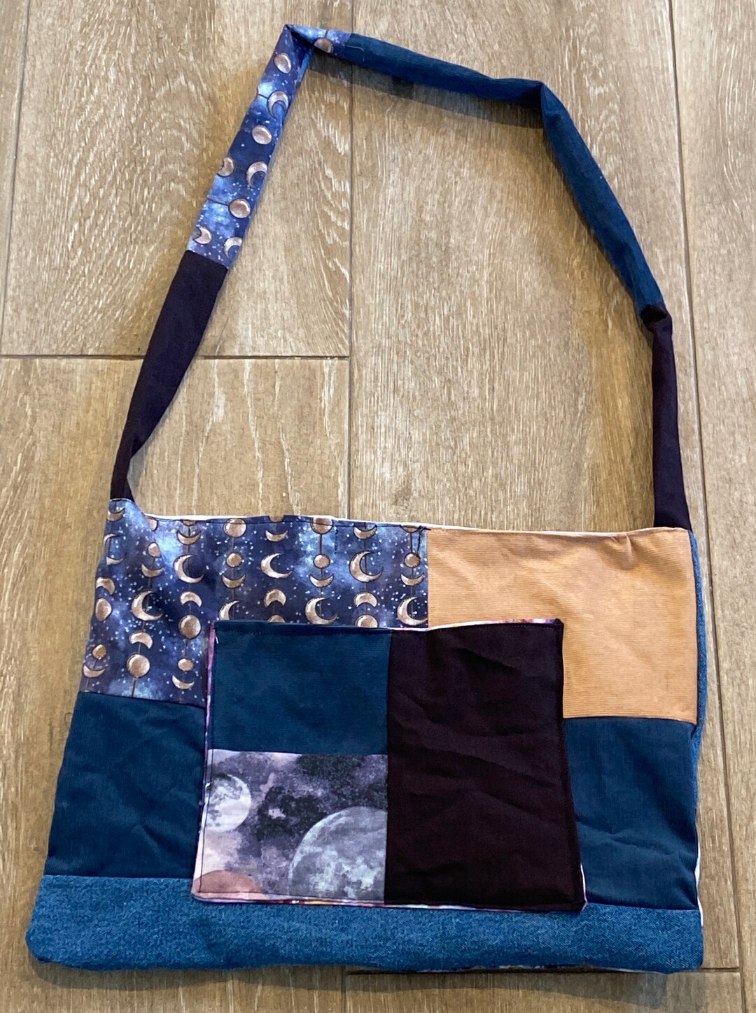 Upcycled Corduroy Crescent Moon Patchwork Bag - Etsy
