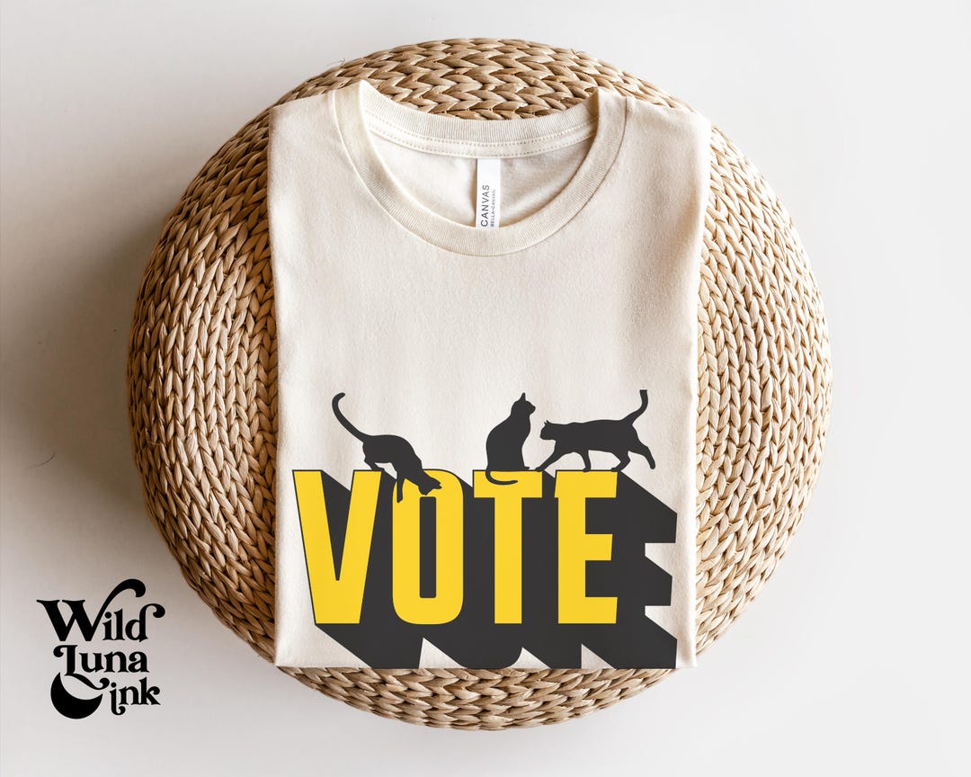 Election 2024 Shirt Cat Lady US Election Womens Rights Gifts President ...