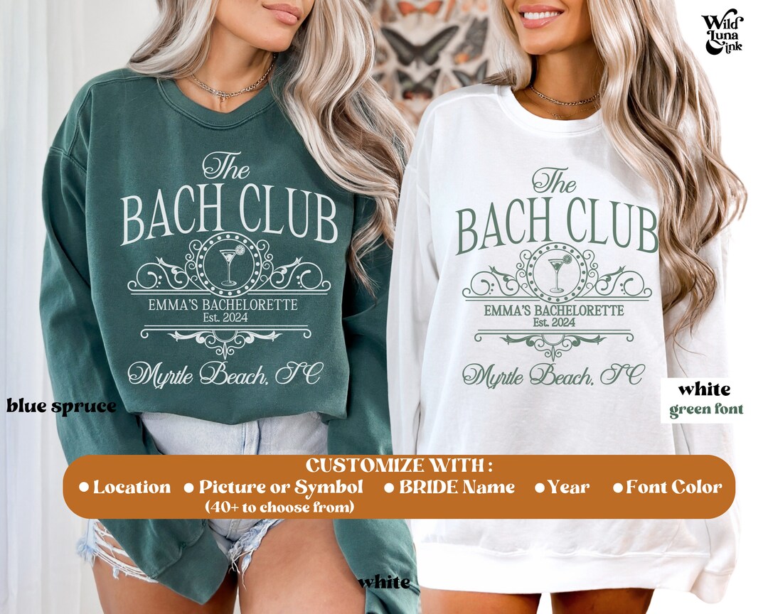 Luxury Bach Merch, Bachelorette Luxury Comfort Colors © Custom Name ...