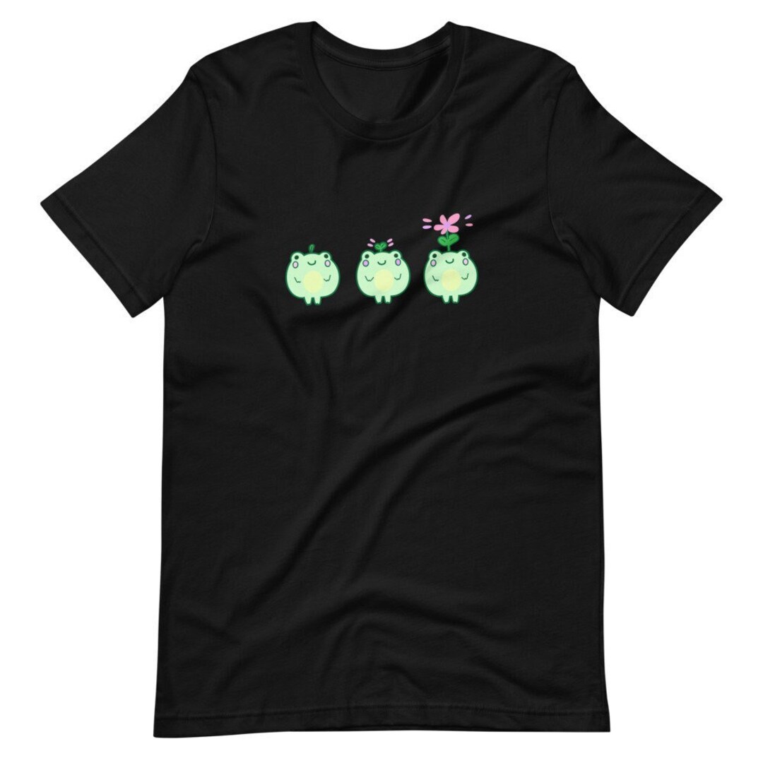 Cute Frog Shirt, Kawaii Frog With Flower Shirt, Frog Harajuku Clothing ...