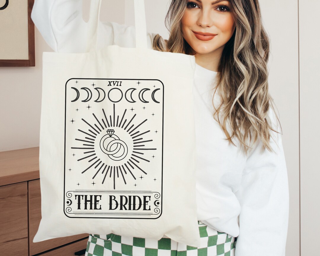 Celestial Bride Gift, the Bride Tarot Card Canvas Tote Bag, Wedding ...
