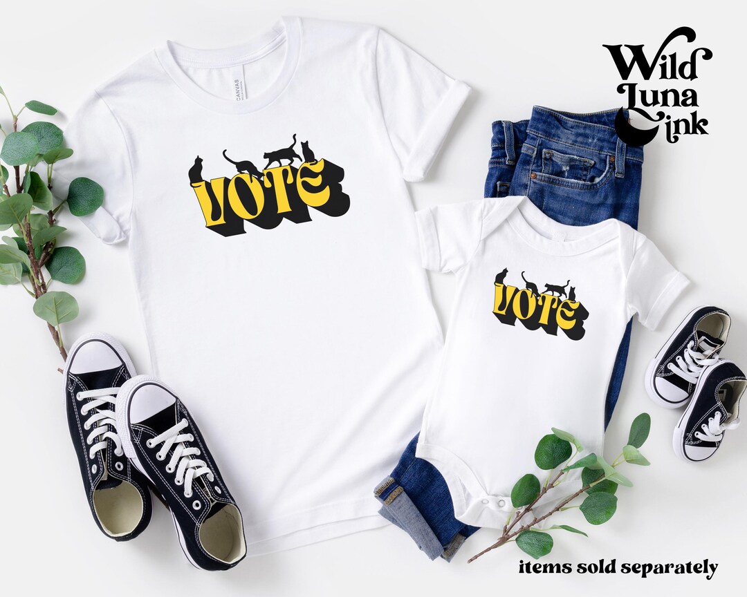 Voting Kids Shirt With Cats, Baby, Women, Adult, Mens, Election 2024 ...