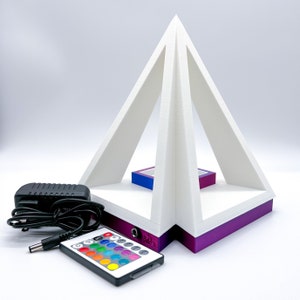 Pyramid LED Table Lamp With Color Changing Remote,3d Printed LED Lamp ...