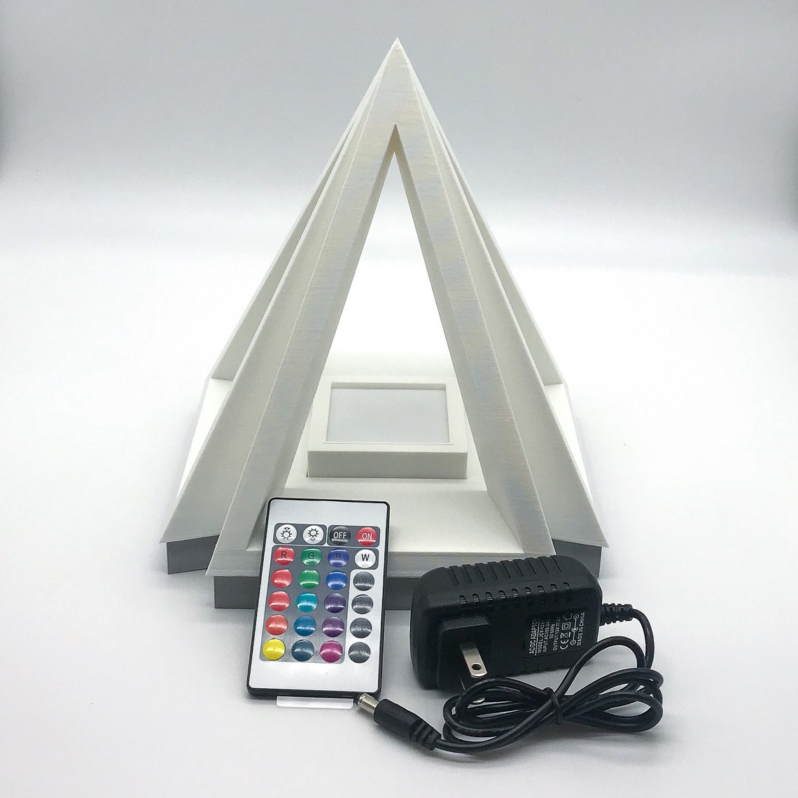 LED Table Lamp Pyramid3d Printed Modern Desk Lamp With Color - Etsy
