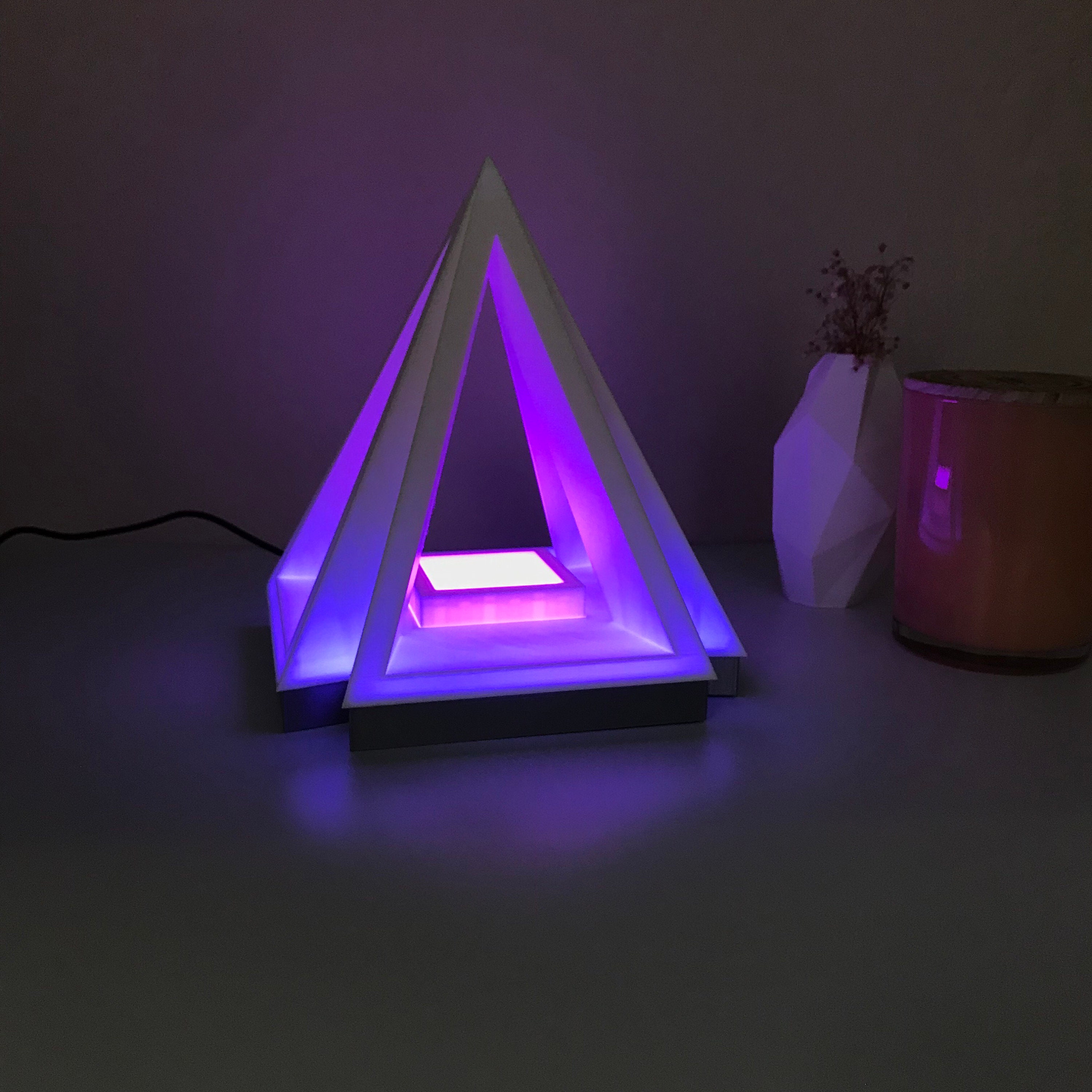 LED Table Lamp Pyramid3d Printed Modern Desk Lamp With Color - Etsy