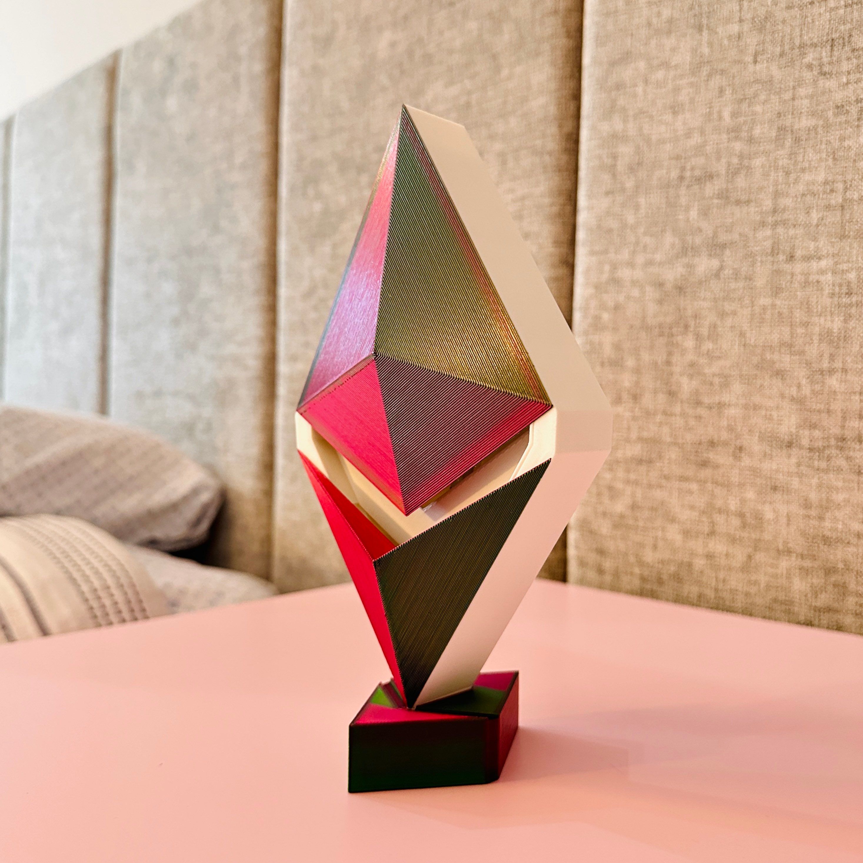 LED RGB Ethereum Table Lamp,color Changing Remote 3D Printed Cool Lamp ...