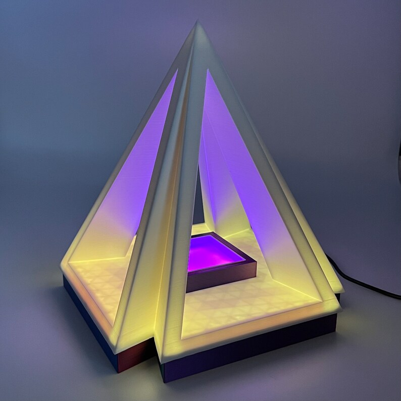 Pyramid LED Table Lamp With Color Changing Remote3d Printed - Etsy