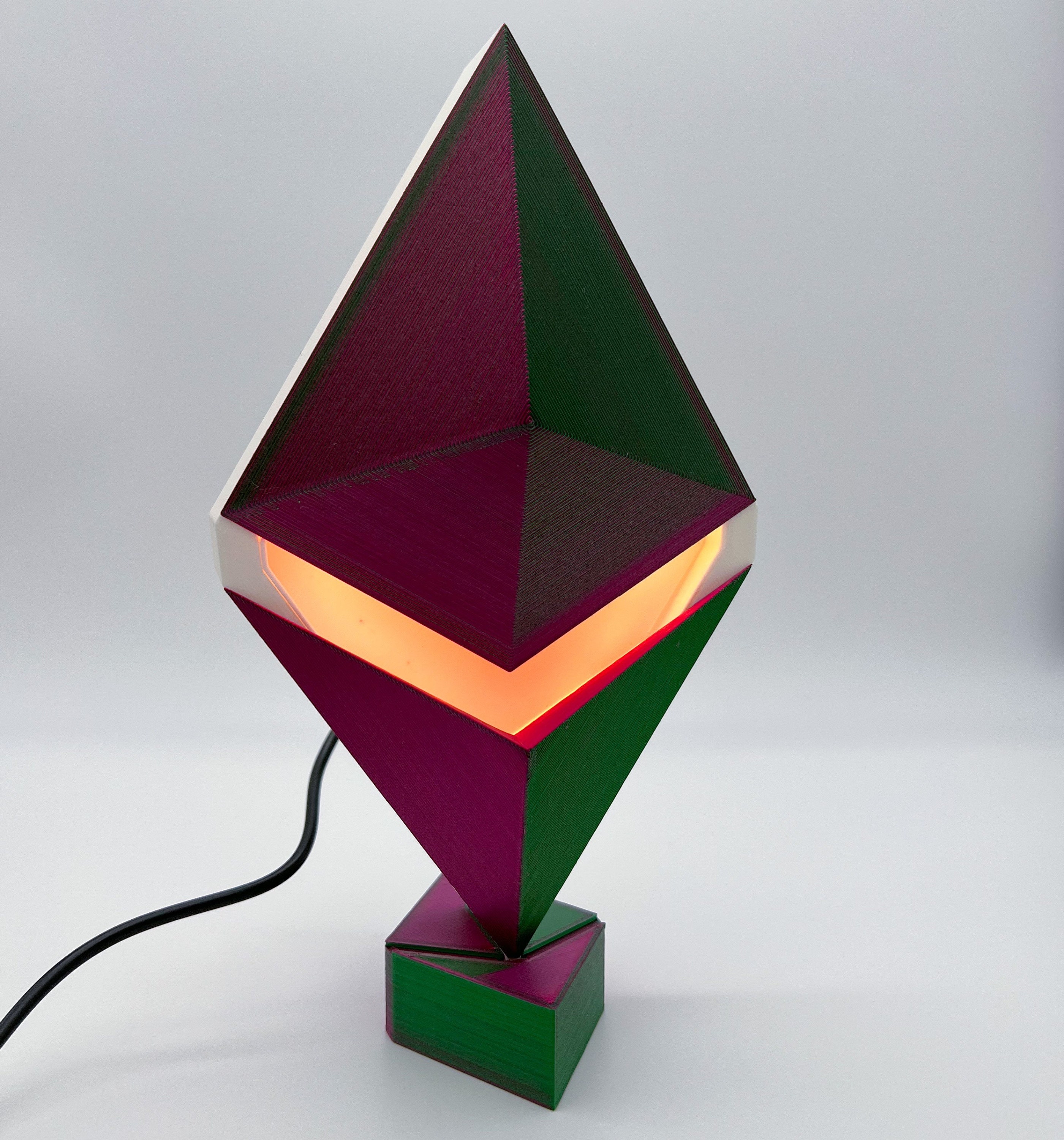 LED RGB Ethereum Table Lamp,color Changing Remote 3D Printed Cool Lamp ...