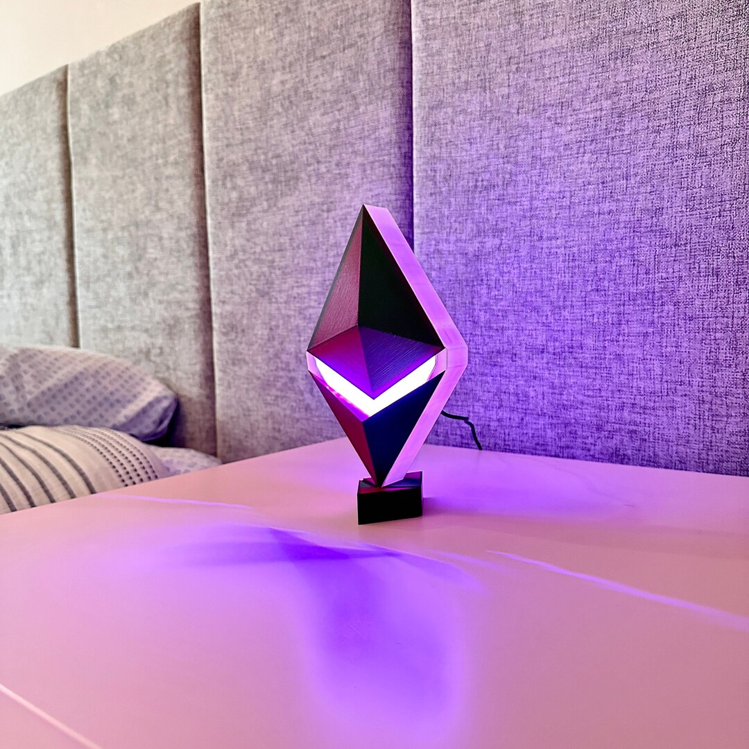 LED RGB Ethereum Table Lamp,color Changing Remote 3D Printed Cool Lamp ...