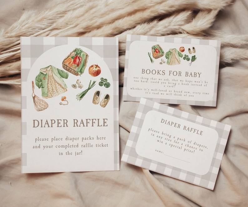Grown With Love Girl's Market Shower Diaper Raffle, Books for Baby ...