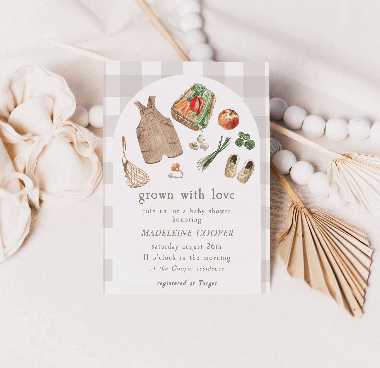 Grown With Love Market Baby Shower Invitation Template , Farmer's ...