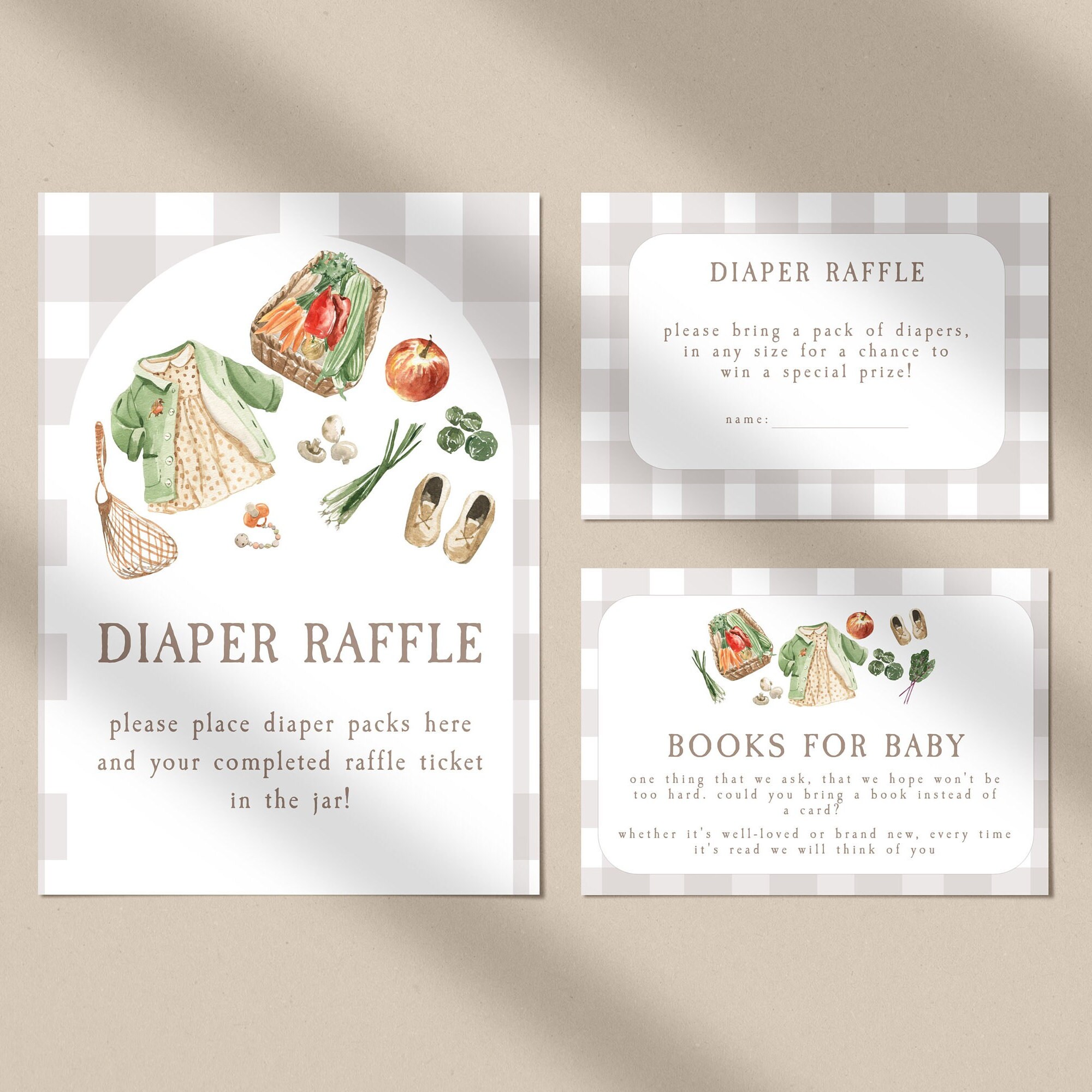 Grown With Love Girl's Market Shower Diaper Raffle, Books for Baby ...