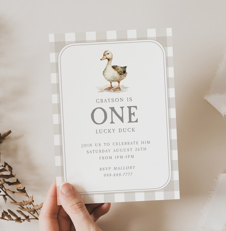 Lucky Duck First Birthday Welcome Sign, Editable Template - Etsy
