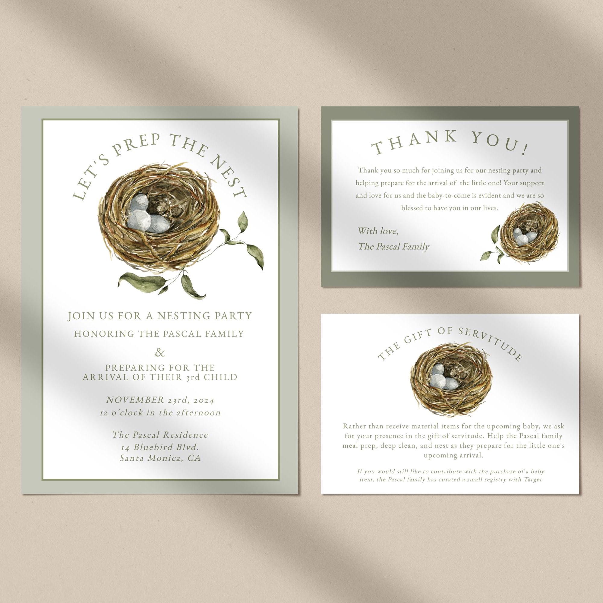 Prep the Nest, Nesting Party Invitation, Bless the Nest Nesting Baby ...
