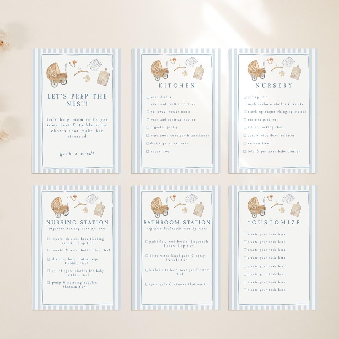 Nesting Party Checklist Template, Baby Prep Activity (editable) - Etsy
