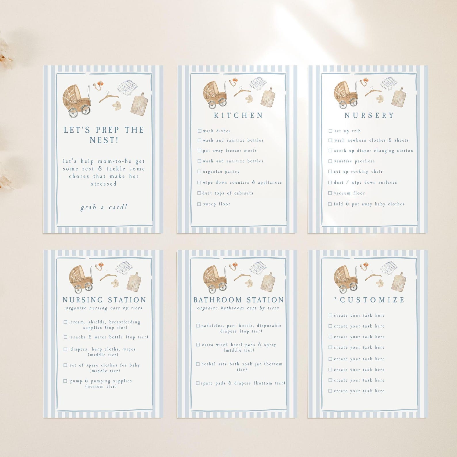 Nesting Party Checklist Template, Baby Prep Activity (editable) - Etsy
