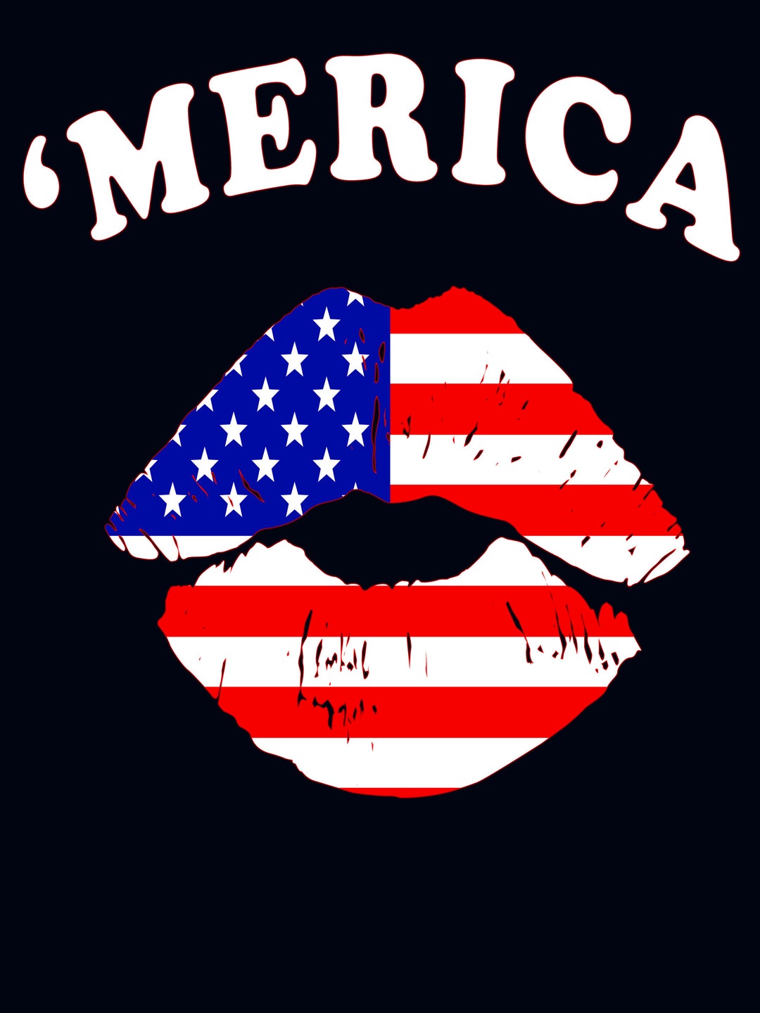 Merica Flag Lips Short-sleeve Unisex T-shirt - Etsy