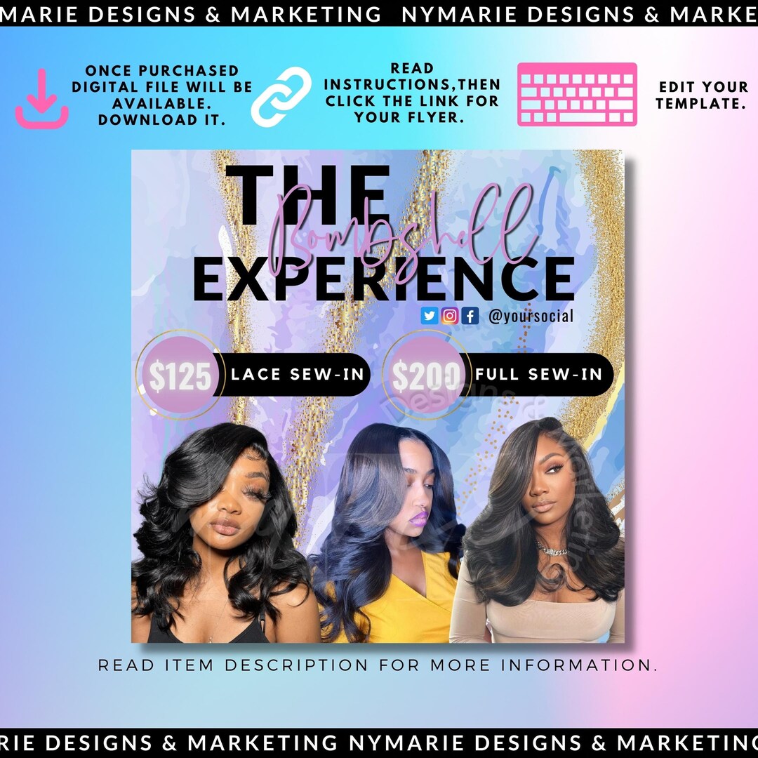 Hair Stylist DIY Flyer Branding - Etsy