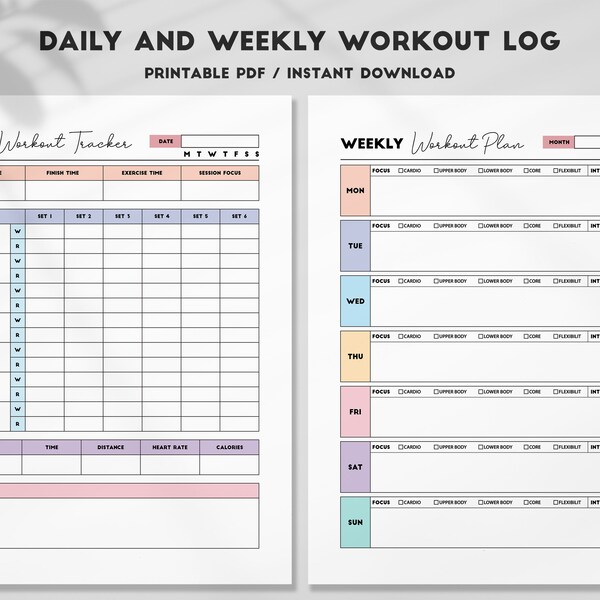 Workout Log - Etsy