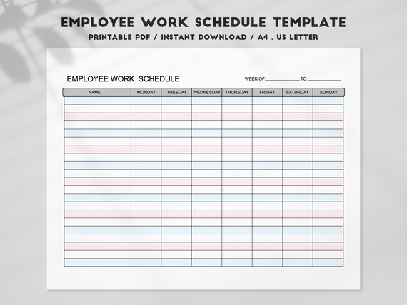 Blank Weekly Work Schedule Template Cleaning Schedule Templates 