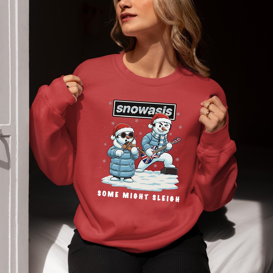 Funny Christmas Snowasis Sweatshirt, Snowman Band Xmas Gift - Etsy