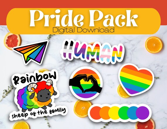 6 Pride Sticker Designs Digital Download - Etsy
