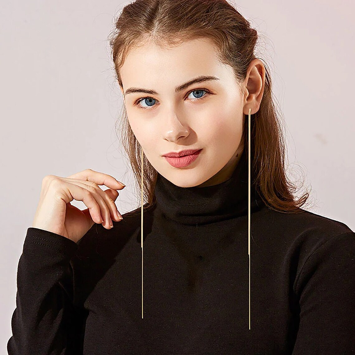 Super Long Chain Tassel Drop Earring Threader Earrings Long | Etsy UK