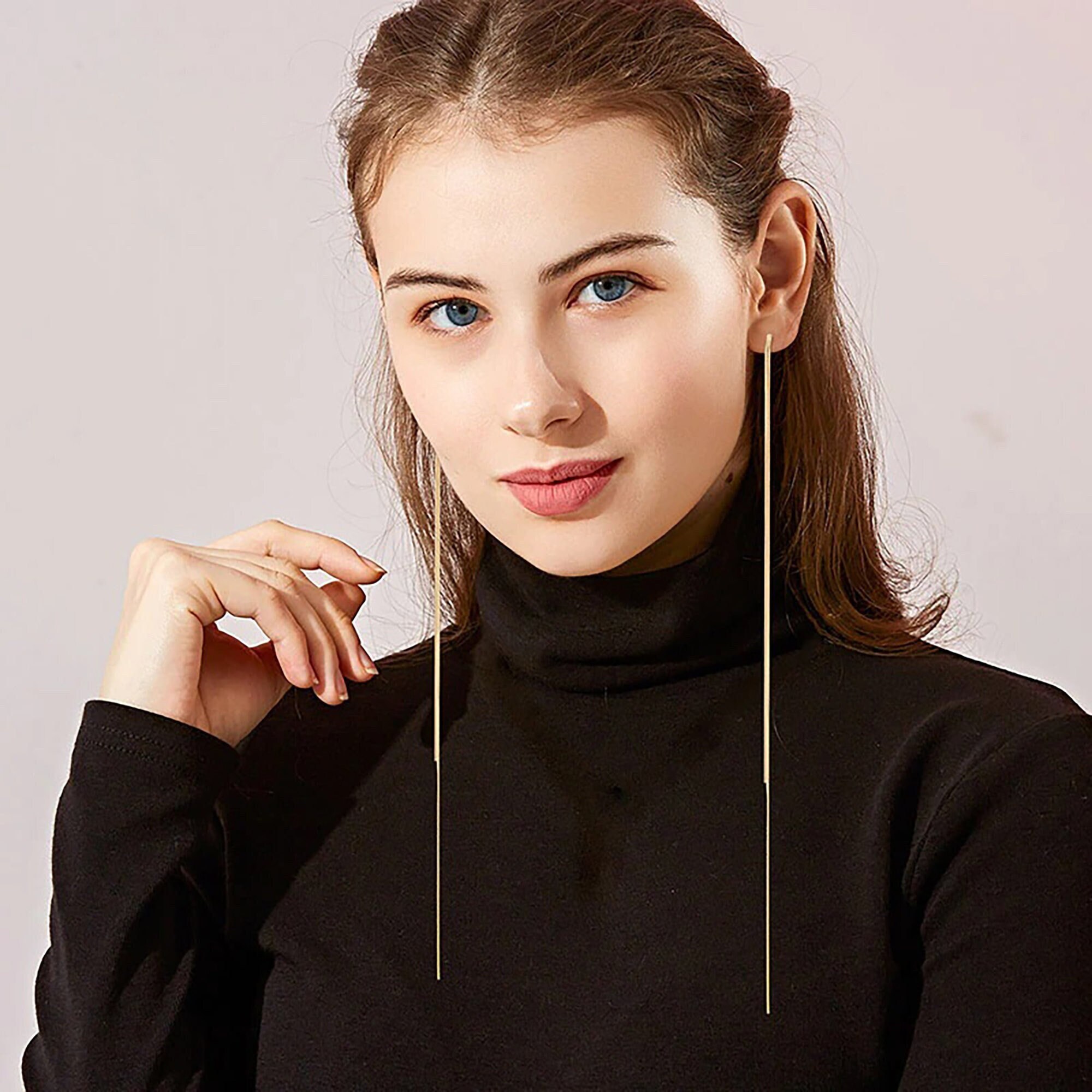 Super Long Chain Tassel Drop Earring Threader Earrings Long | Etsy UK