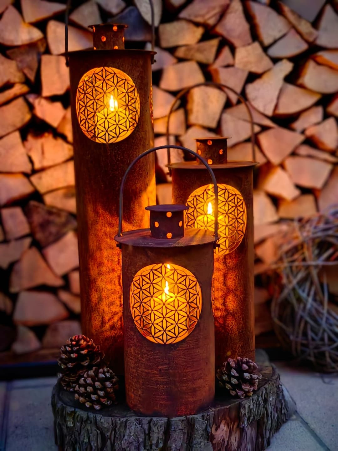 Edelrost Laterne "Vita" - Gartendeko - Rustikal - Rost - Etsy.de