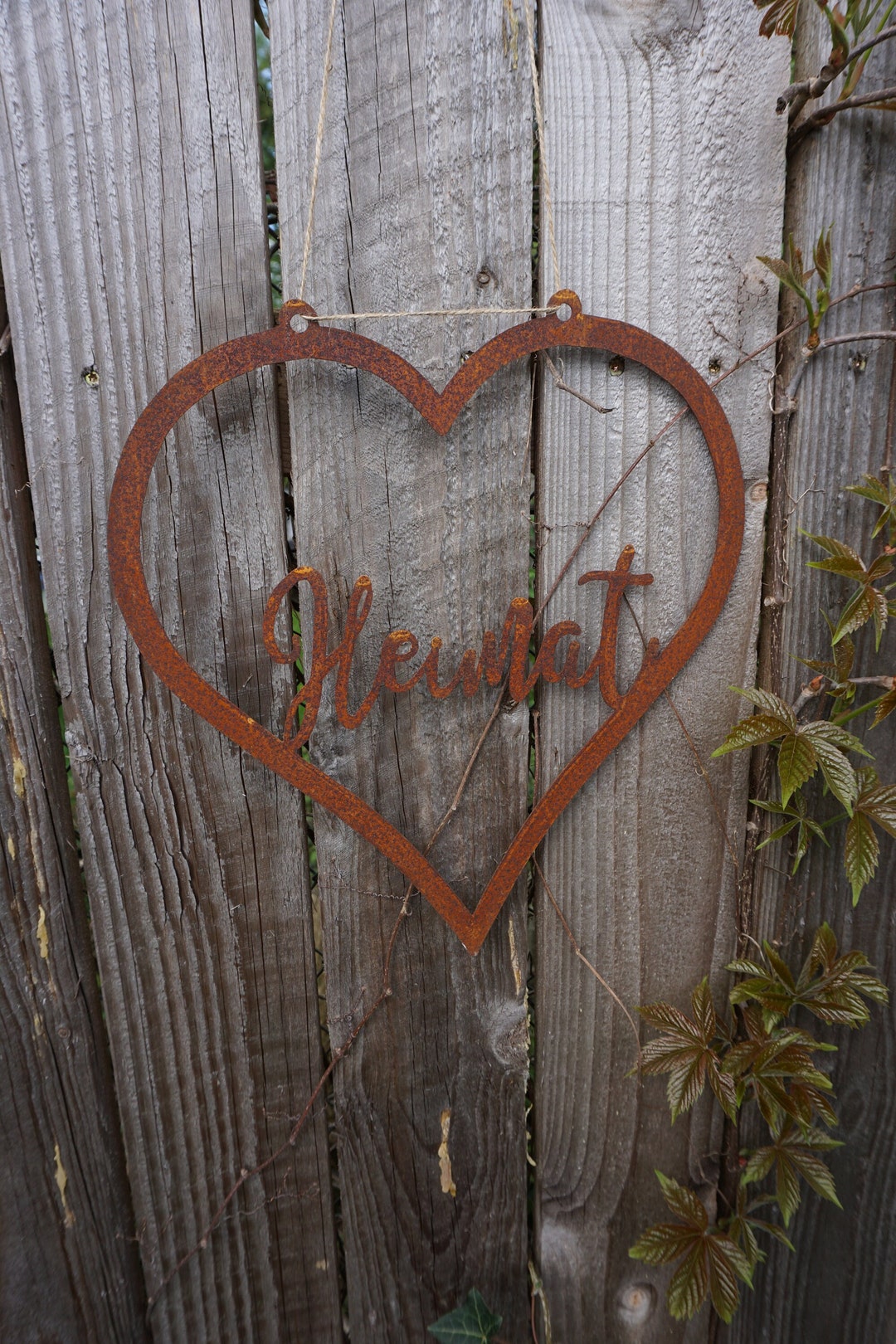 Heart heimat Patina Decorative Ring Rust Decoration Sign - Etsy