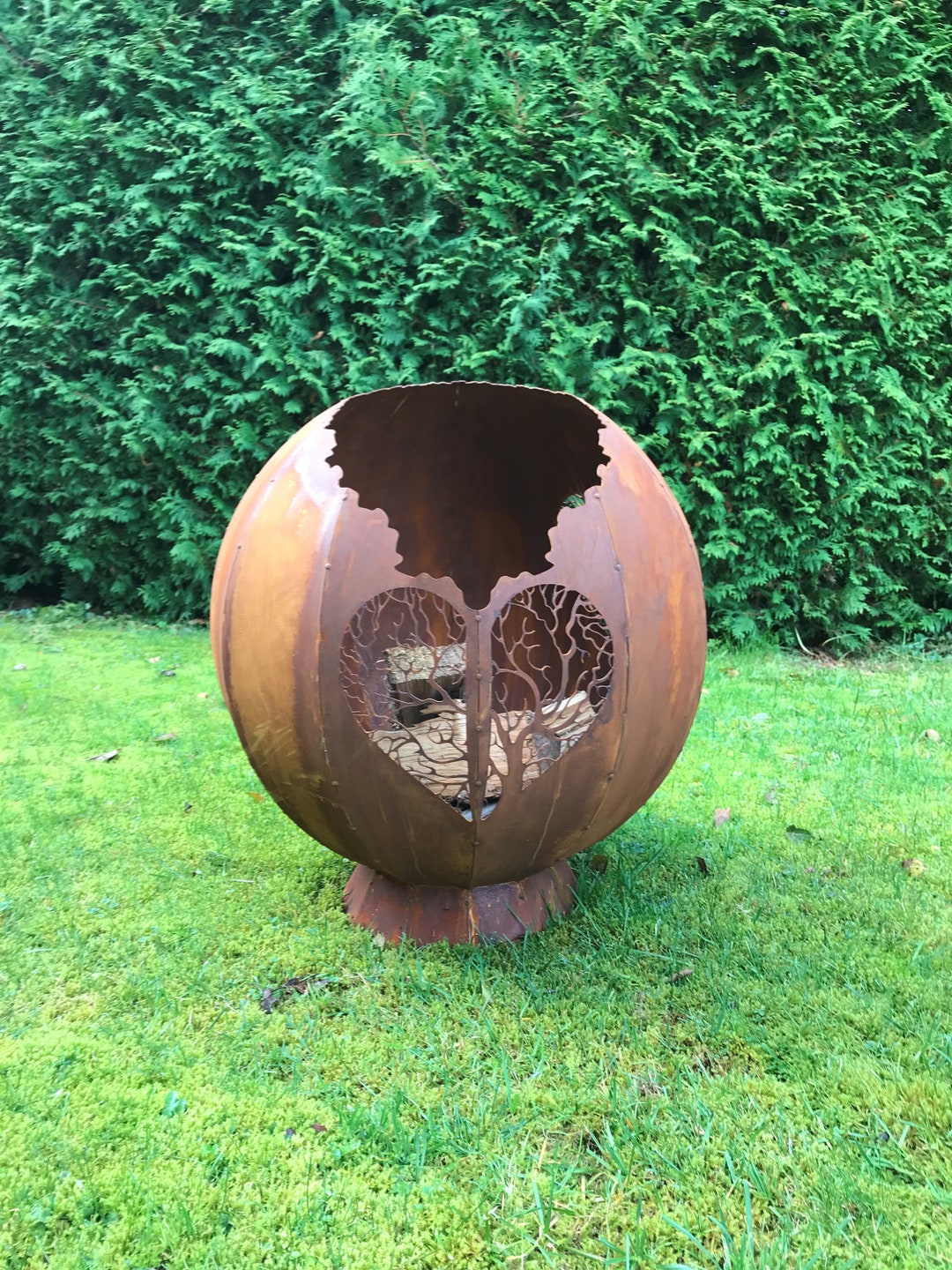 Patina FIRE BALL lifeline Fire Pot Fire Bowl - Etsy