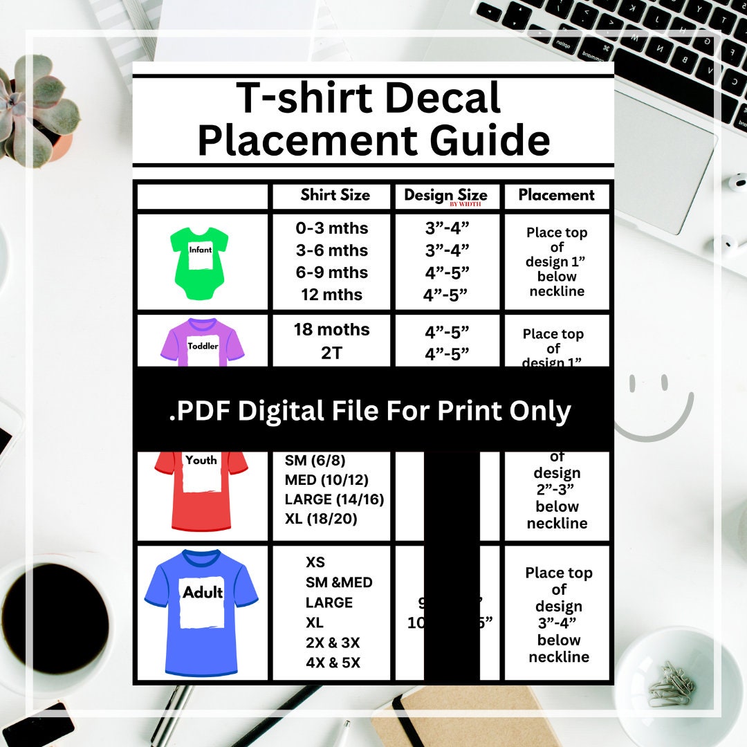 Shirt Sizing Guide, Digital Download, Small Business Guides, Pdf Files ...
