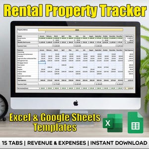 Rental Property Tracker: Excel & Google Sheets (spreadsheet Template ...