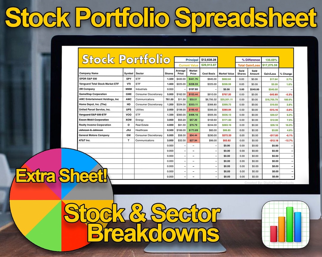 Stock Portfolio Tracker: Sector Breakdown Spreadsheet (apple Numbers ...