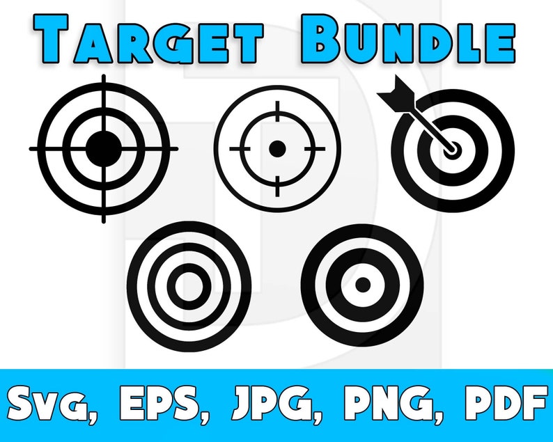 Target SVG Pack | Cricut Targets | Svg, Png, Jpg, Pdf, Eps | Target ...