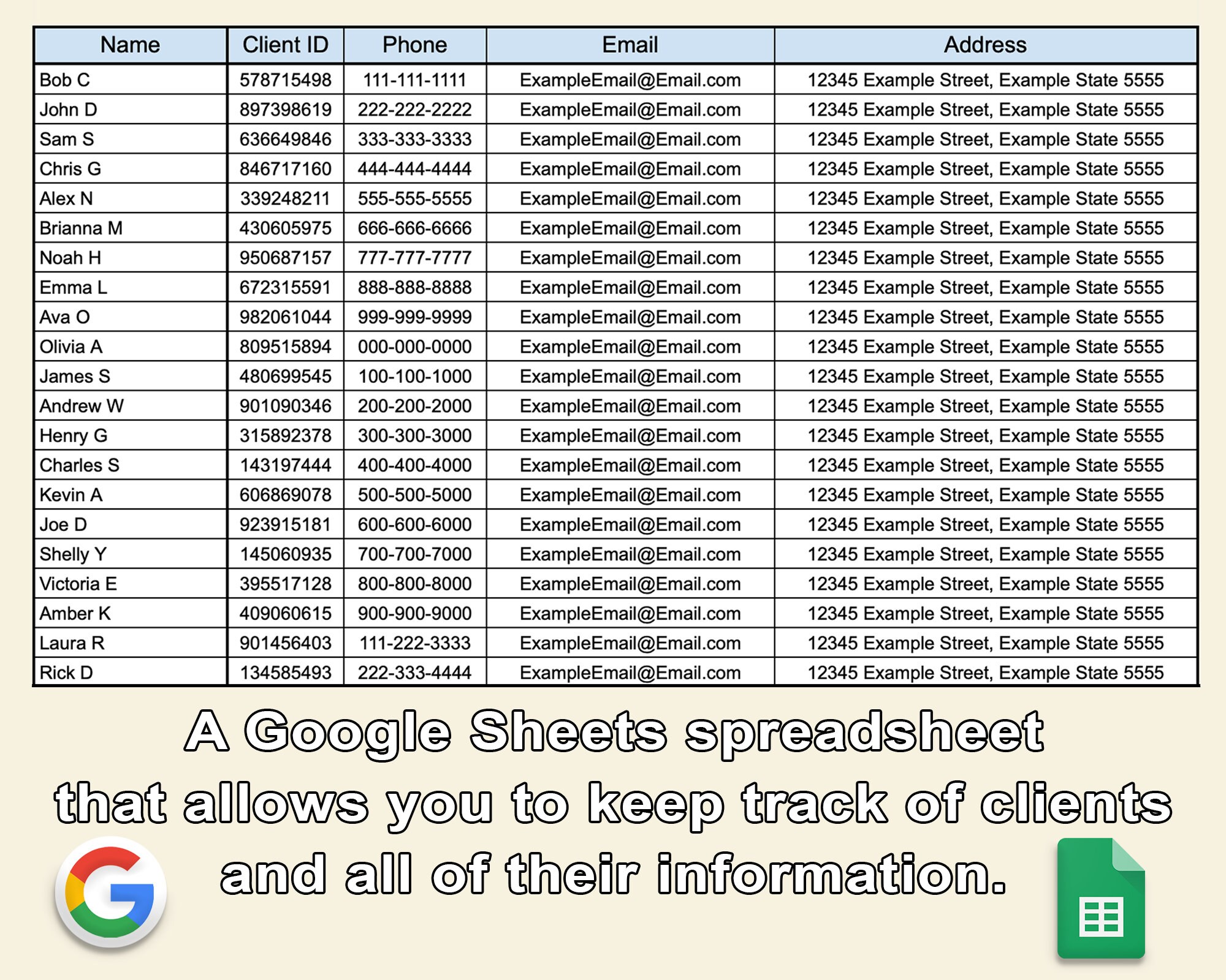 Client Info Tracker | Client/customer Tracker | Google Sheets ...