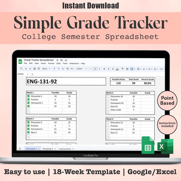 Assignment Tracker Excel - Etsy