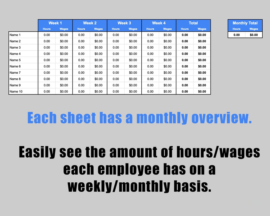 Payroll Tracker Spreadsheet: Small Business Google Sheets (PDF) - Etsy