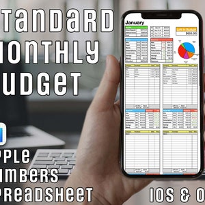 Standard Monthly Budget | Apple Numbers (IOS Layout) | Zero Based ...