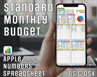 Apple Numbers - Monthly Budget Spreadsheet - Etsy