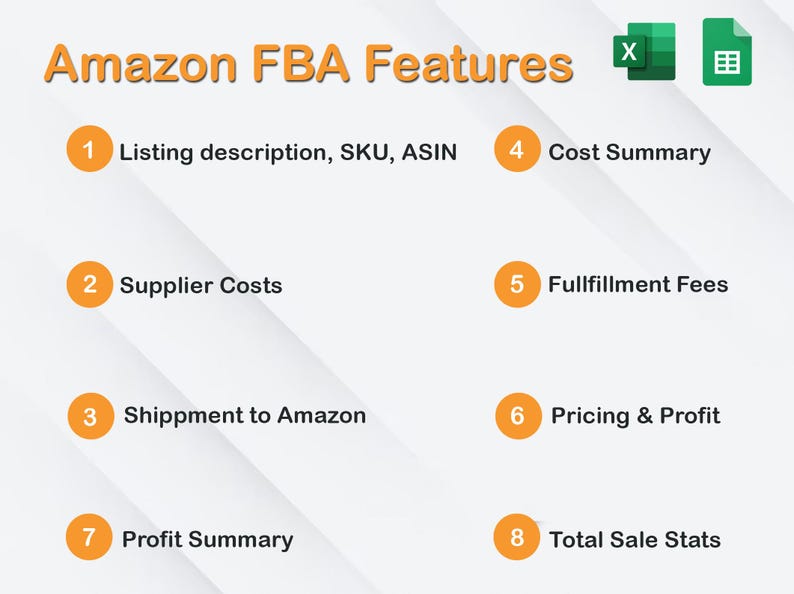 Amazon FBA Seller Template | Google Sheets & Excel (digital Download ...