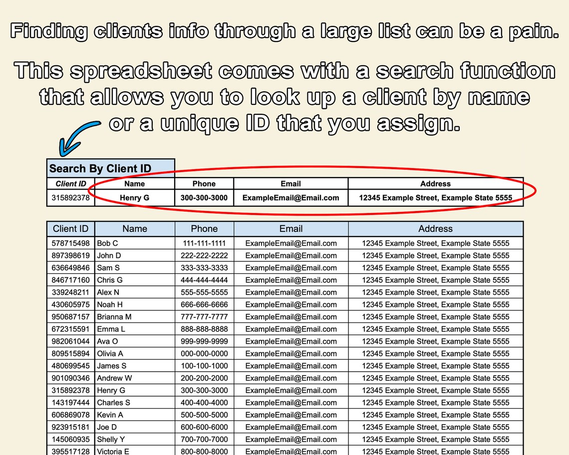 Client Info Tracker | Client/customer Tracker | Google Sheets ...