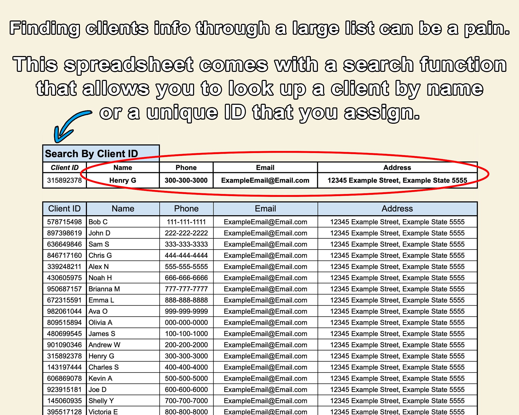 Client Info Tracker | Client/customer Tracker | Google Sheets ...