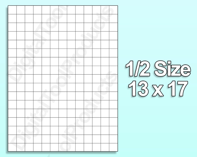 Graphing Paper | Printable PDF Package | 8 in X 10.5 in | 1/2, 1/4, 1/8 ...
